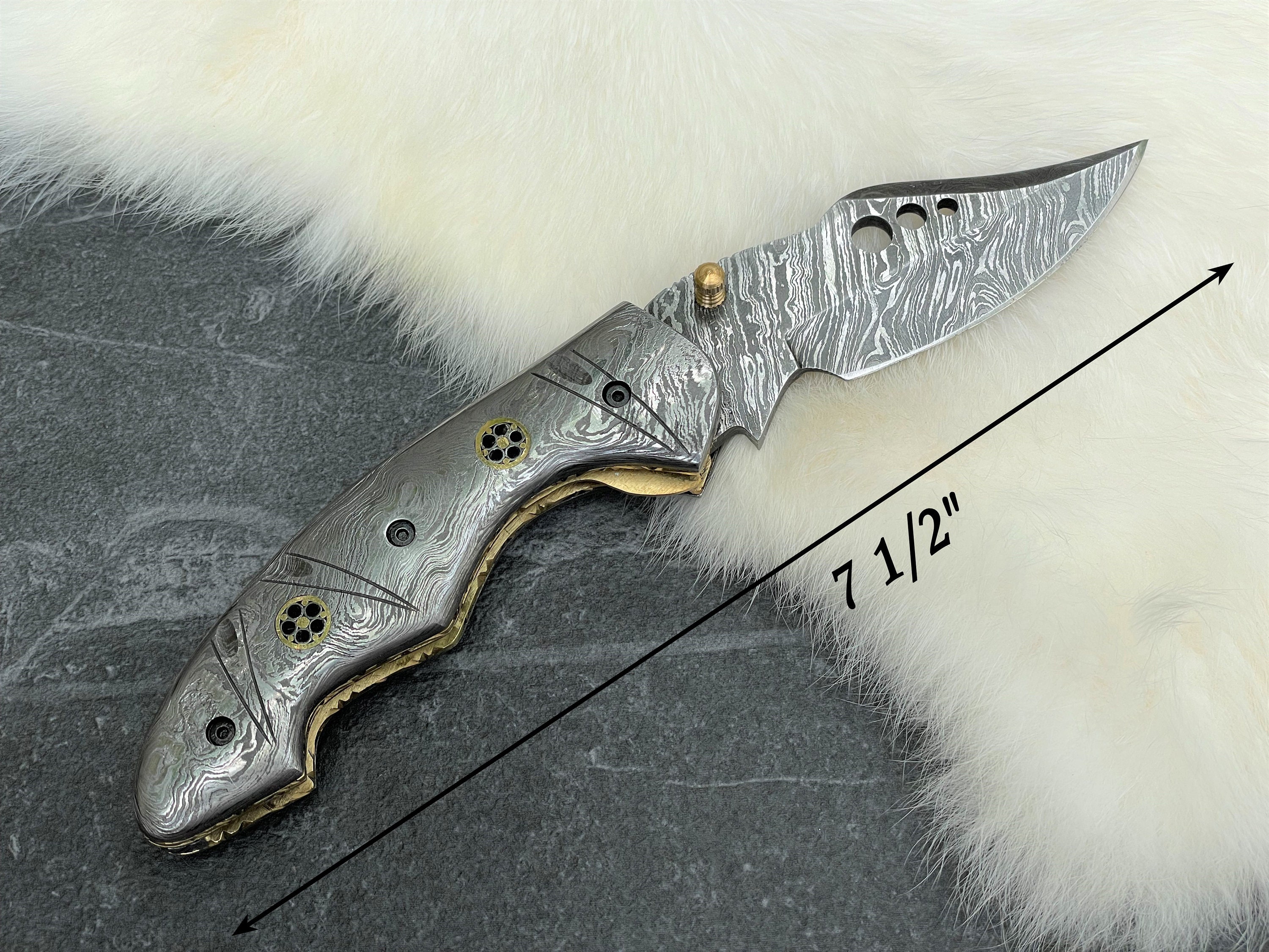 Damascus Pocket Knife Damascus Folding Knife Full Damascus - Etsy