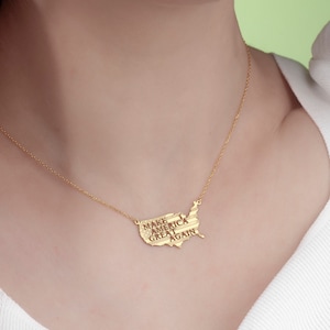 Handmade MAGA Necklace by Swanloyalty - Gold Make America Great Again ...