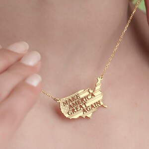 Handmade MAGA Necklace by Swanloyalty - Gold Make America Great Again ...
