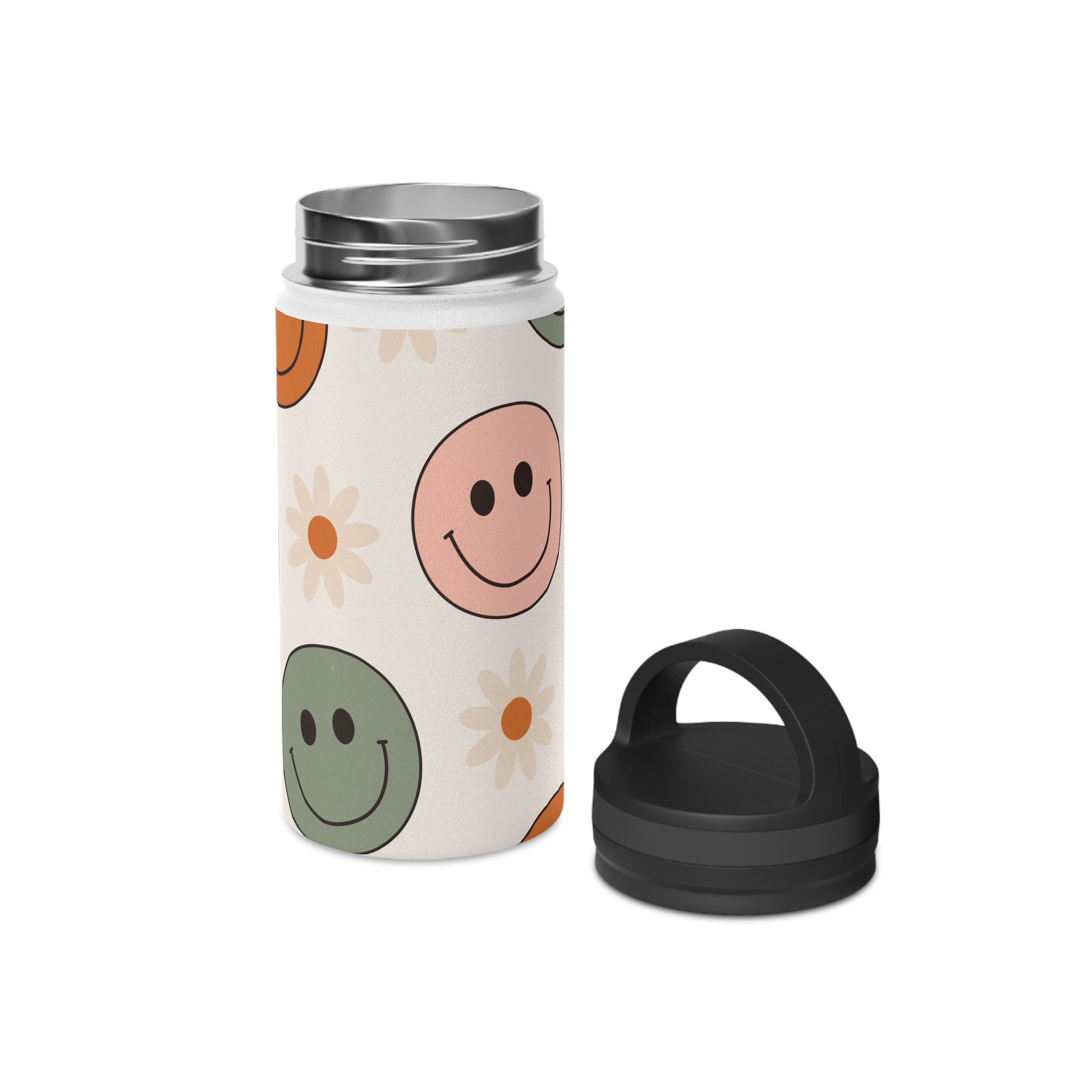 Retro Smiley Face Water Bottle Stainless Steel Water Bottle - Etsy