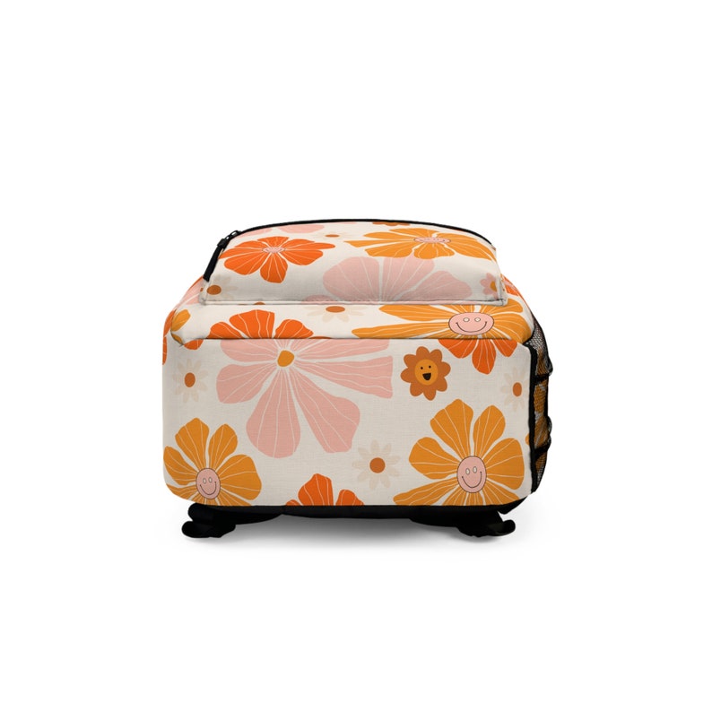 Retro Flower & Smiley Face Backpack Canvas Travel or School Backpack - Etsy