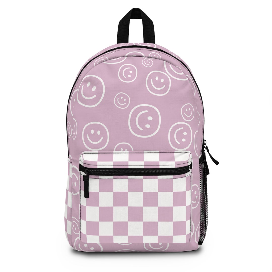 Retro Lavender and White Floral Smiley Face Backpack - Etsy