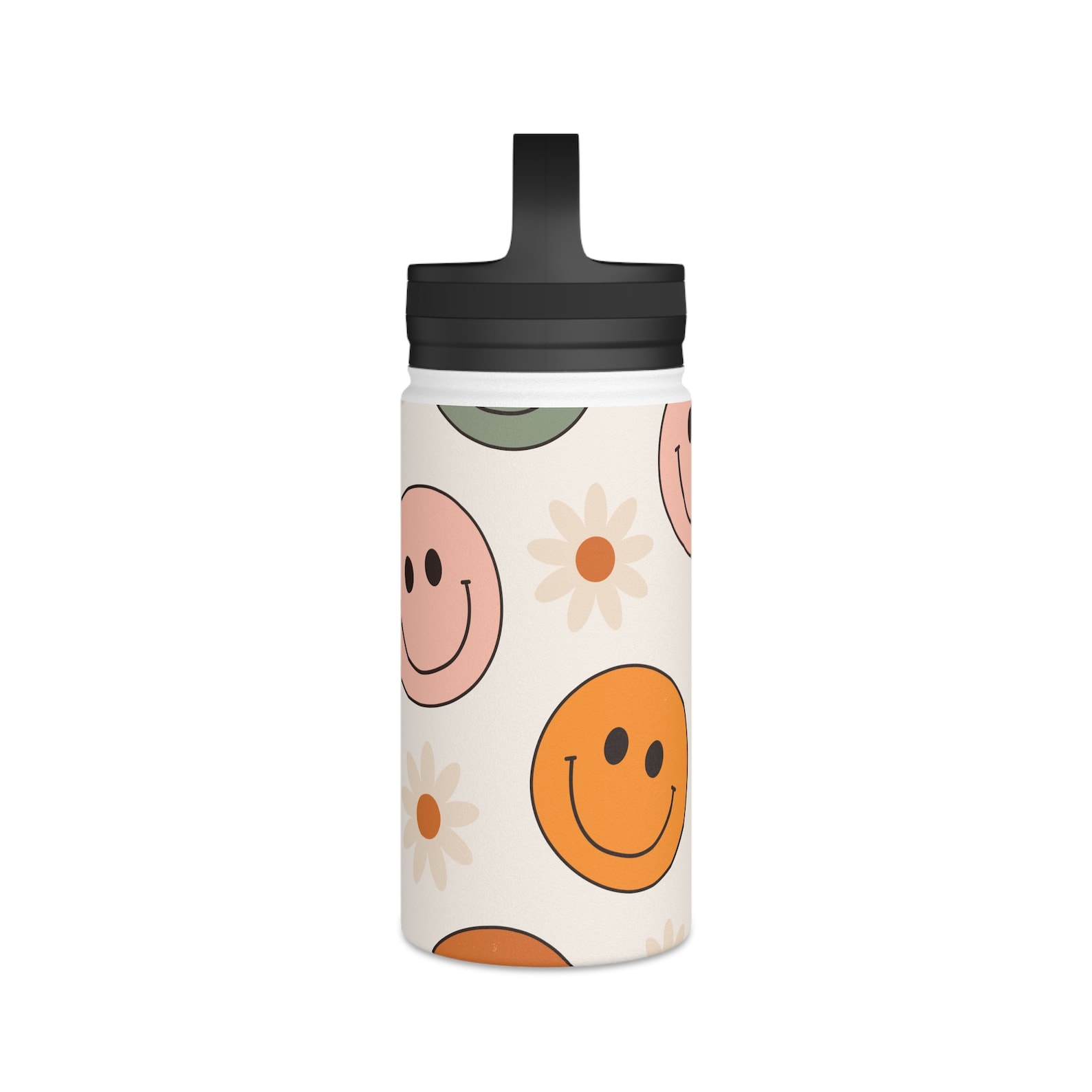 Retro Smiley Face Water Bottle Stainless Steel Water Bottle - Etsy