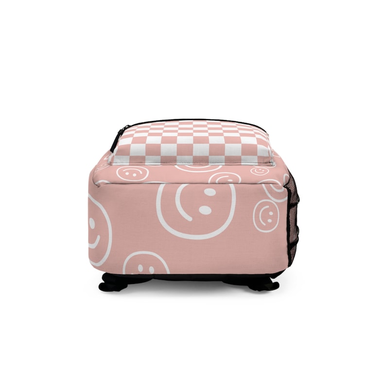 Pink Smiley Face & Checkered Backpack - Etsy