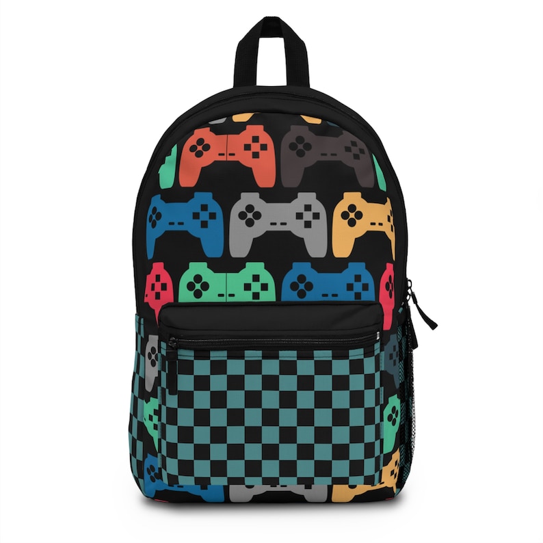 Retro Video Game & Checkered Backpack Travel or School Backpack - Etsy