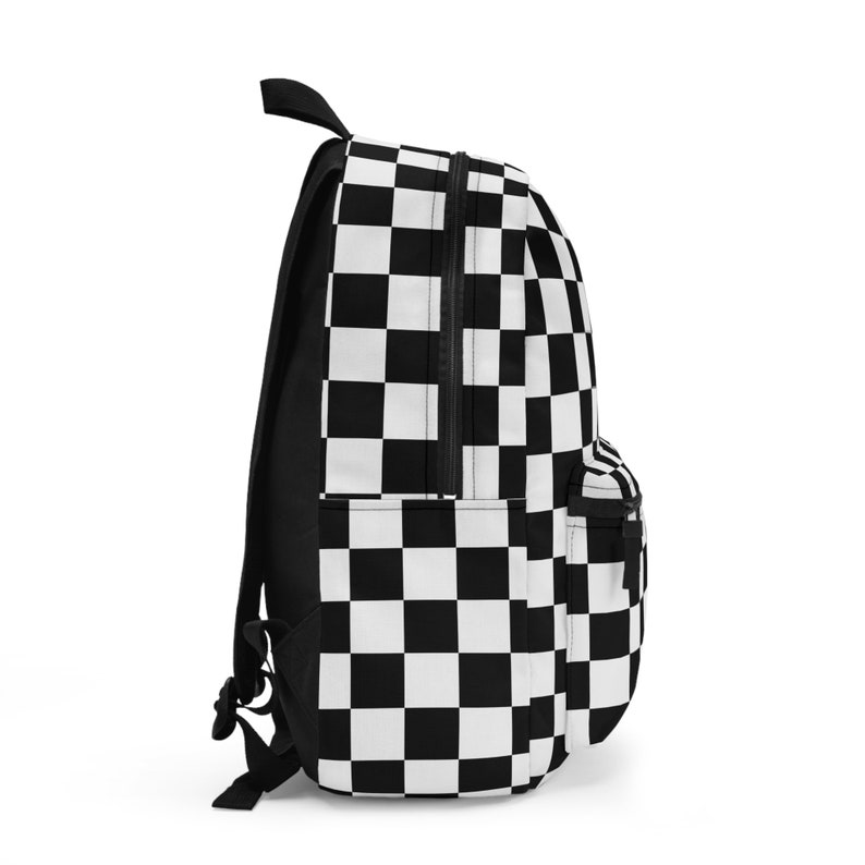 Retro Black and White Checkered Backpack - Etsy