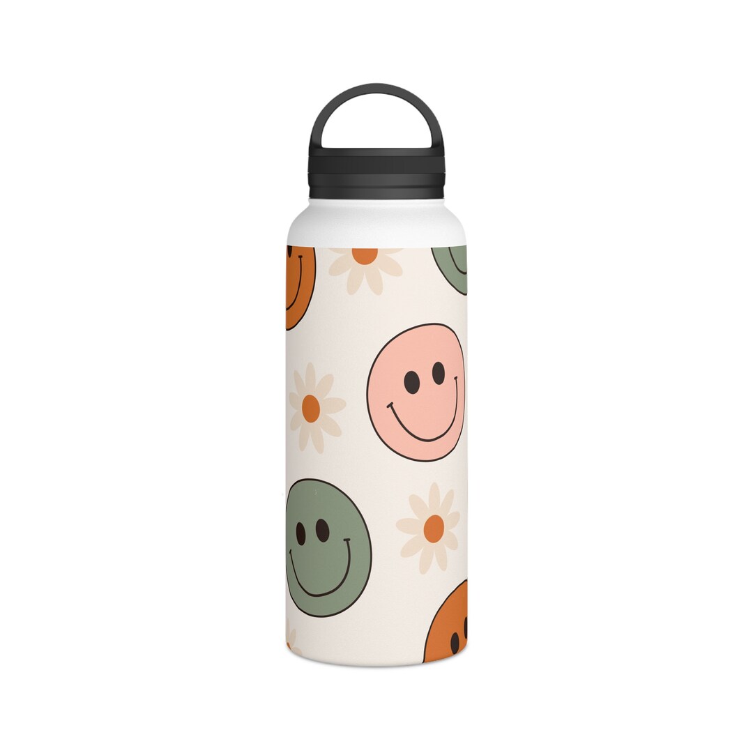 Retro Smiley Face Water Bottle Stainless Steel Water Bottle - Etsy