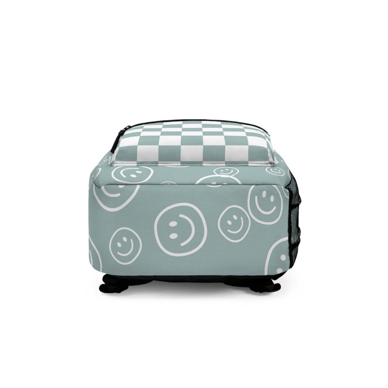 Blue Smiley Face & Checkered Backpack - Etsy
