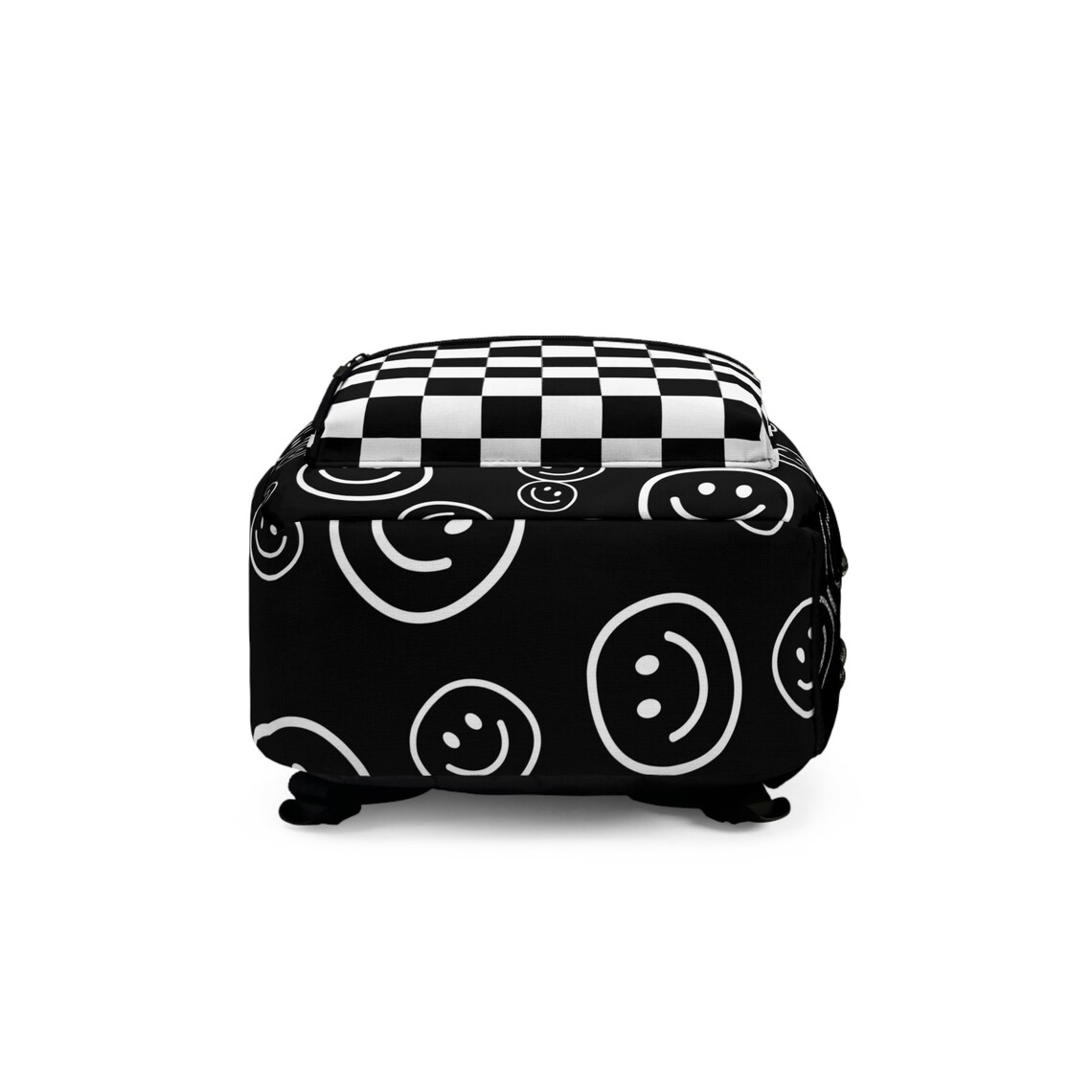 Black Smiley Face & Checkered Backpack - Etsy