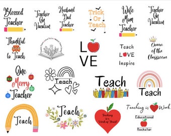 Teacher Bundle Png, Teacher Svg, Big Bundle SVG File for Cricut ...