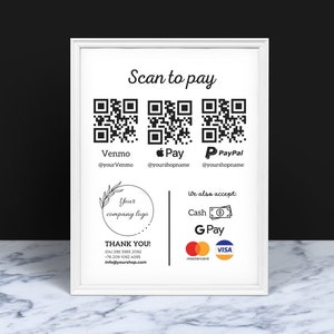 Minimalist Scan to Pay Template, Editable Canva Template, Qr Code ...