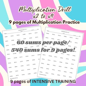 Multiplication Drills, Math Worksheets, Multiplication Facts, Timed ...
