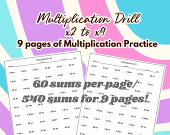Multiplication 1-12 Math Timed Tests Speed Drills Worksheets - Etsy Canada