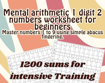 Grade 10 Mental Math Worksheet: Abacus & Soroban Math (PDF) - Etsy