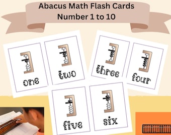 Abacus Number Flash Cards: Printable Math Activity (PDF) - Etsy