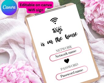 Printable Wifi Sign Be Our Guest - Etsy