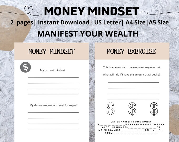 The Money Mindset Journal Printable, Financial Abundance, Money ...
