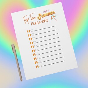 Editable Summer Bucket List for Kids: Canva Template (PDF) - Etsy