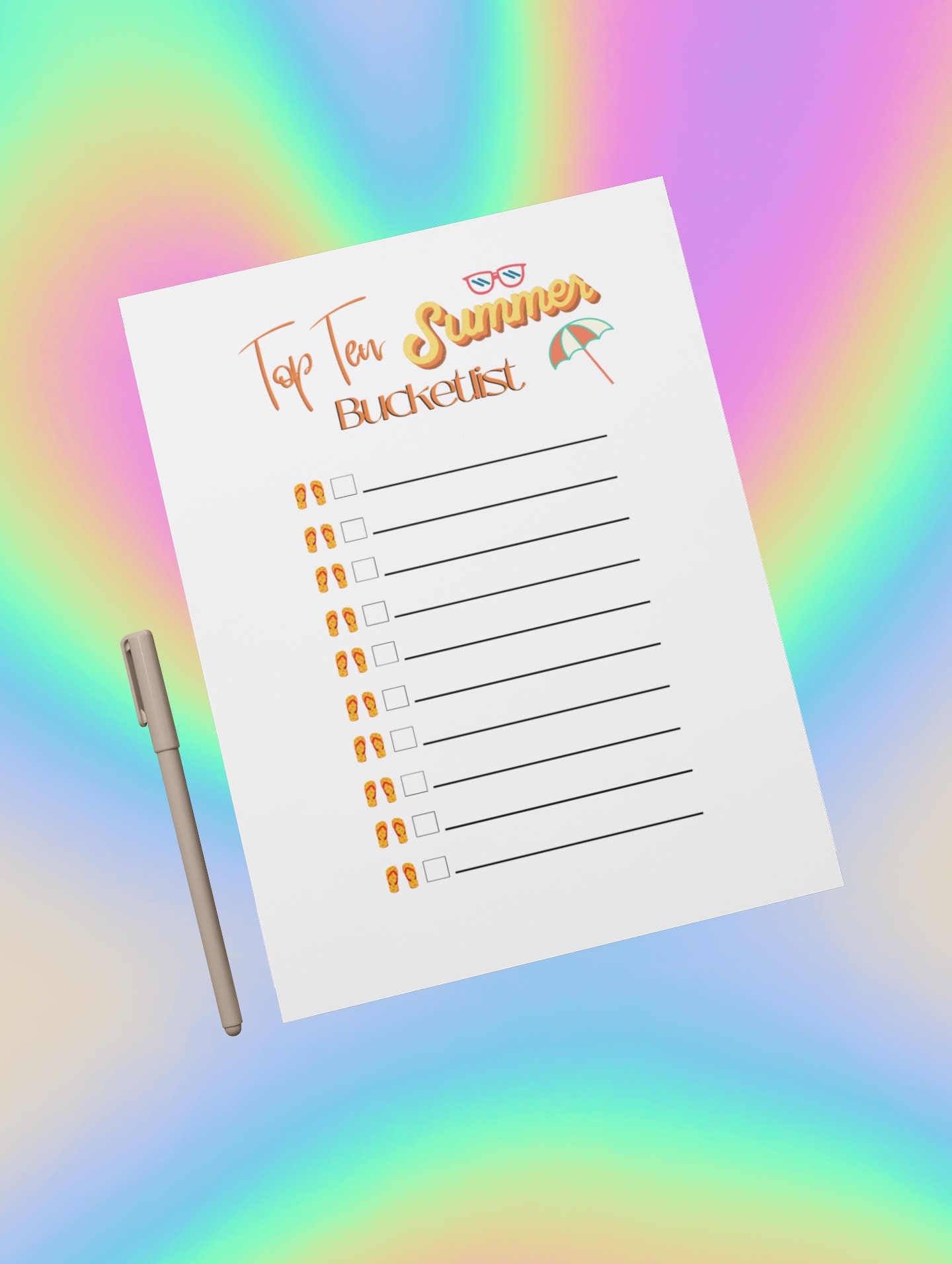 Editable Summer Bucket List for Kids: Canva Template (PDF) - Etsy