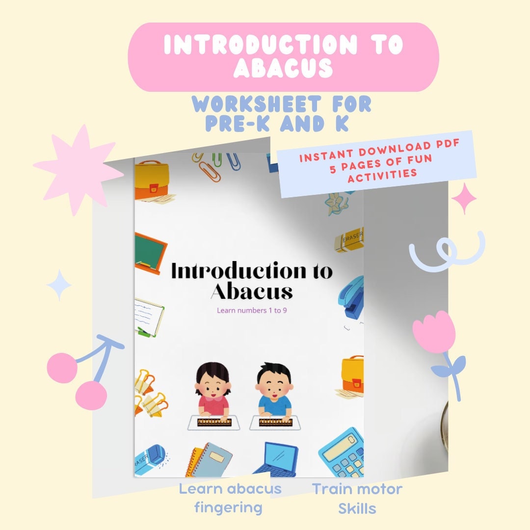 Introduction to Abacus, Pre-k to 1st Level, Kindergarten, Counting ...