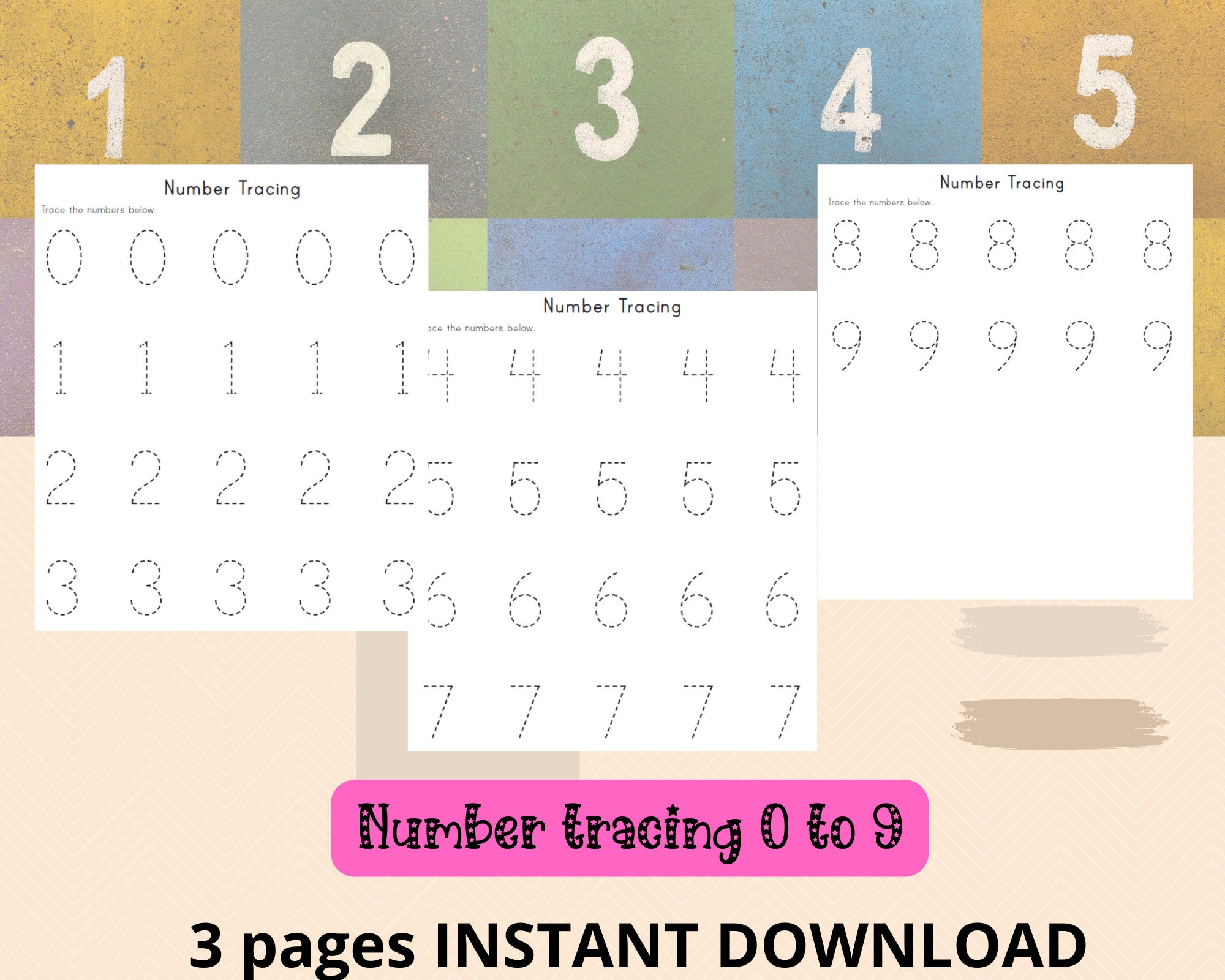 Preschool 3 in 1 Worksheets, Alphabet Letter Tracing Worksheet, Numbers ...