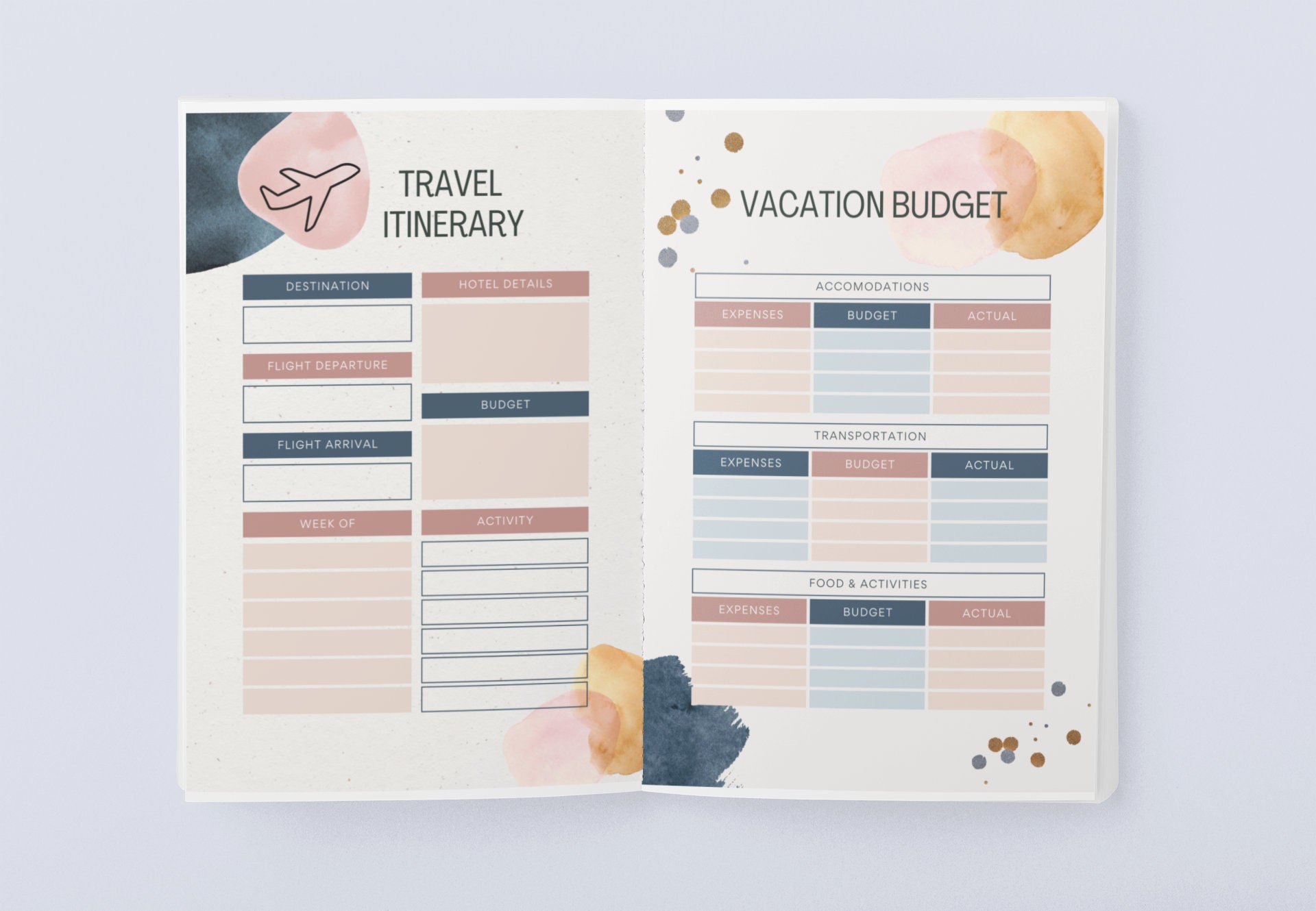 Travel Journal Printable: Vacation Planner, Holiday Diary (digital ...