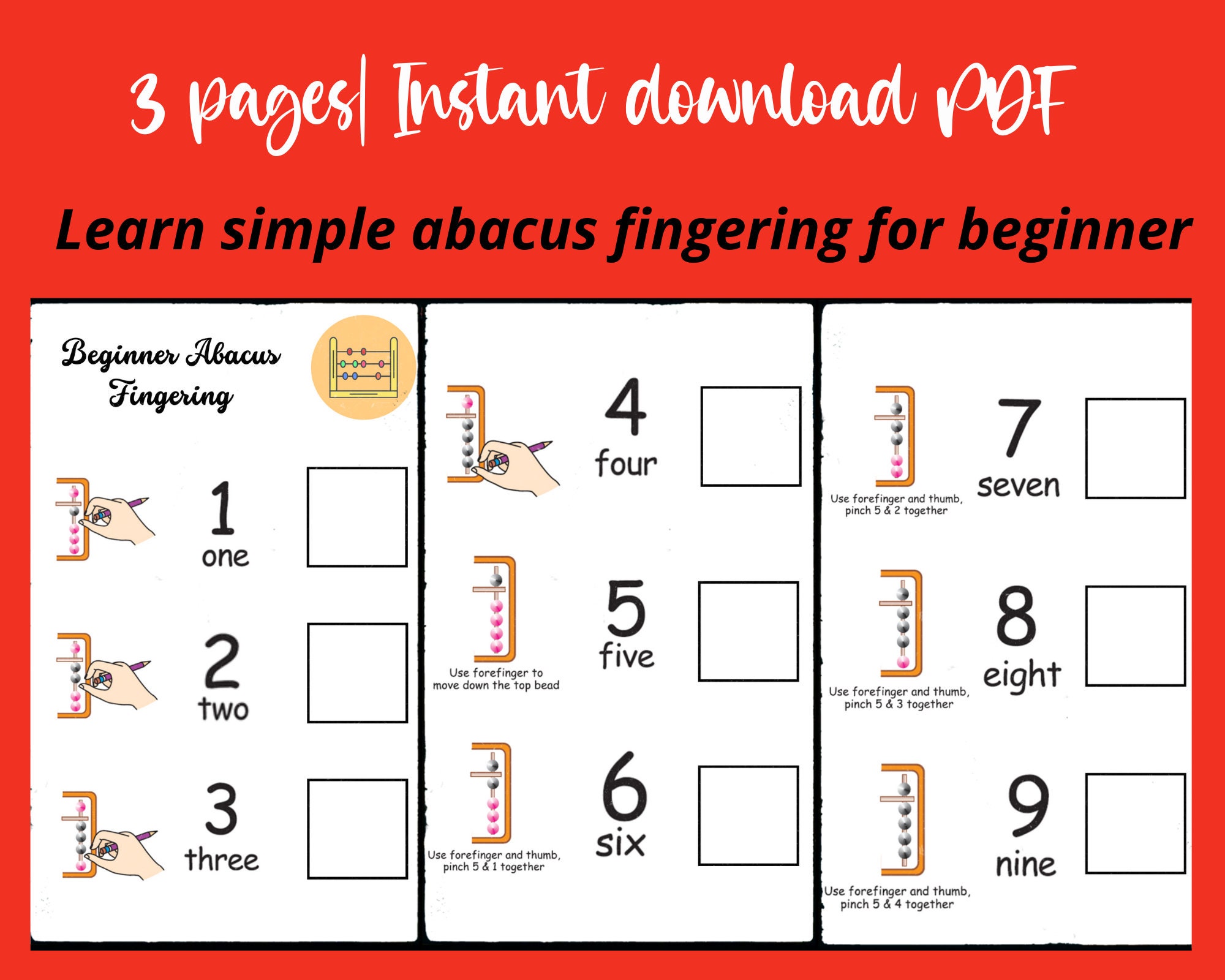 Learn Math Using Abacus, Beginner Abacus Worksheet, Math Worksheet ...