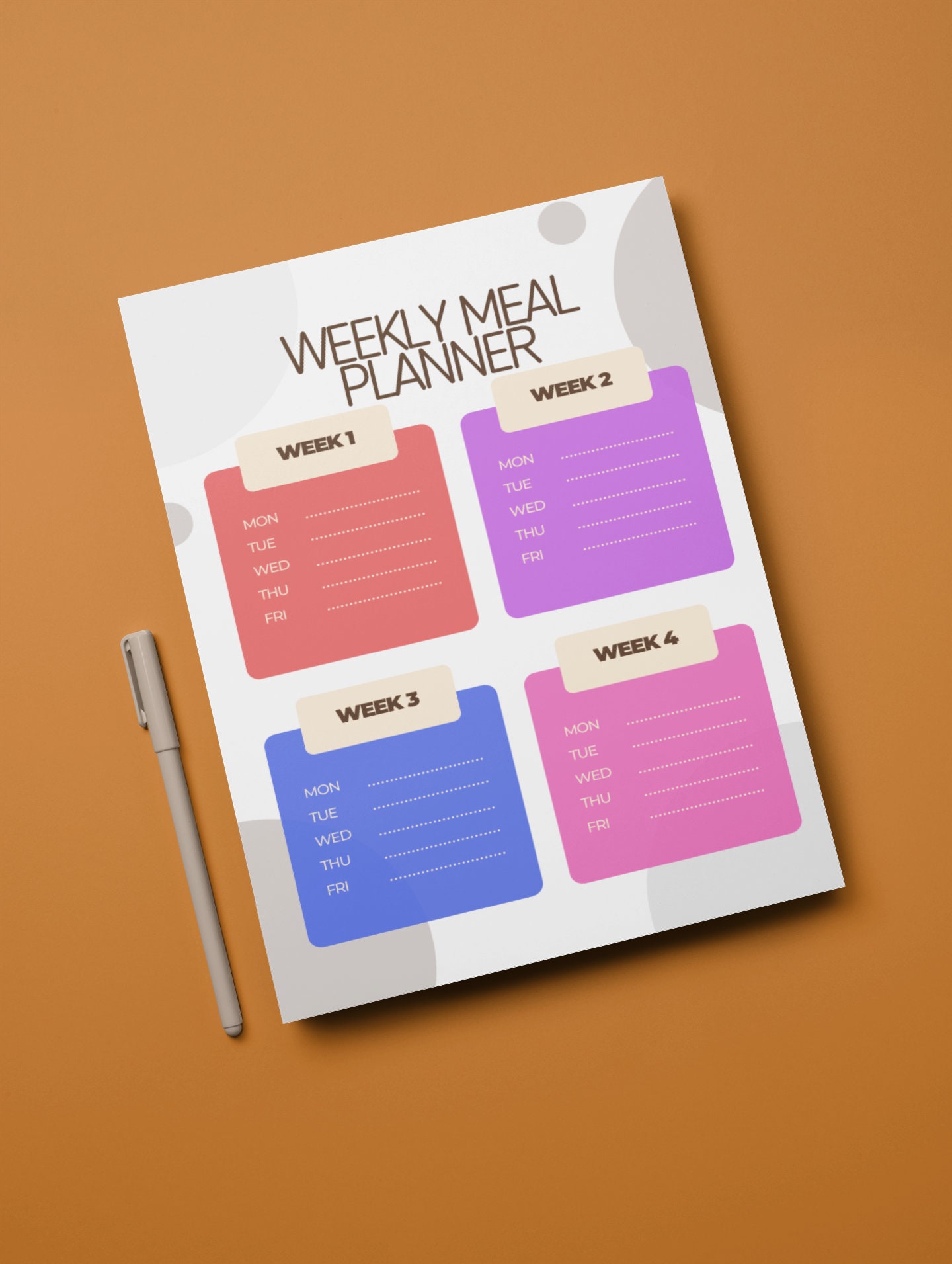 Weekly Meal Plan, Fitness Planner, Meal Prep, Healthy Meal Planner ...