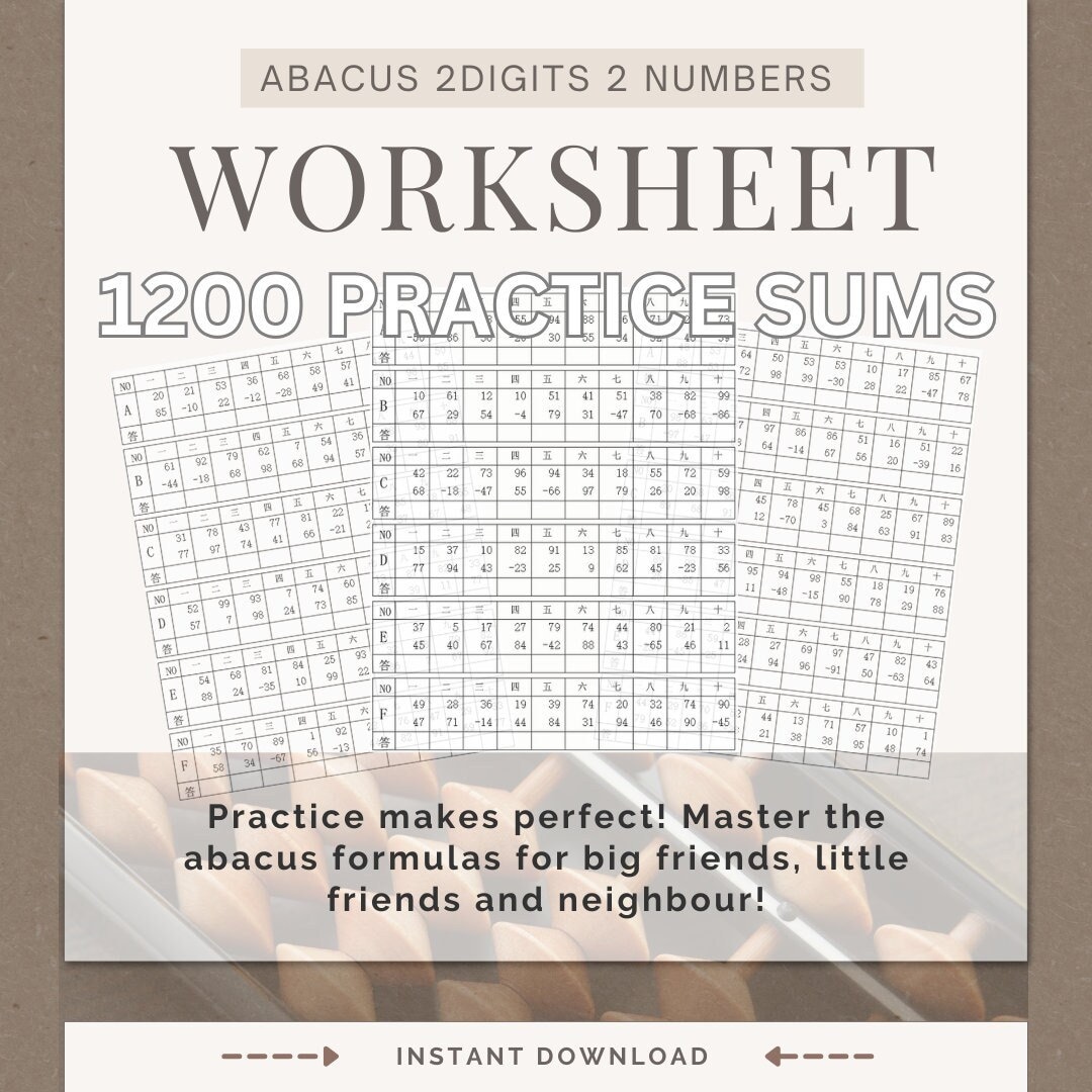 Abacus Math, Soroban Math, Friends Formula, Math Worksheet, Preschool ...