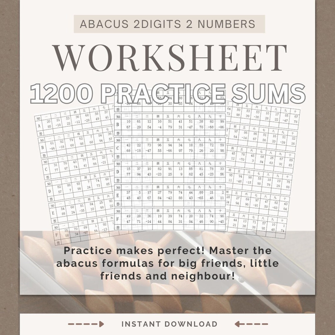 Abacus Math, Soroban Math, Friends Formula, Math Worksheet, Preschool ...