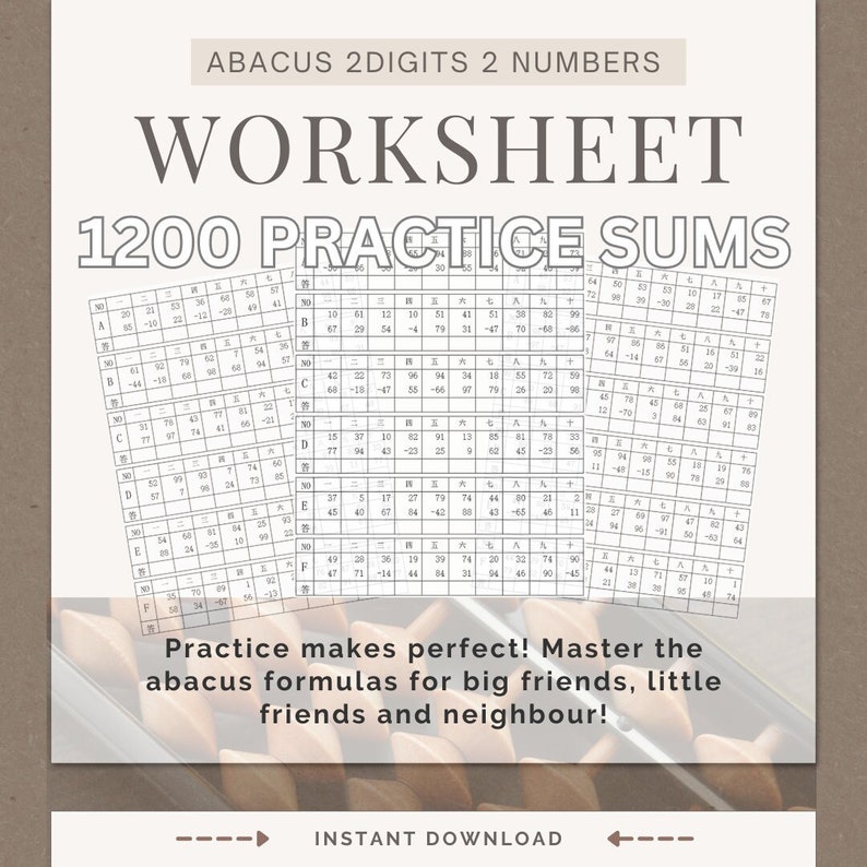 Abacus Math, Soroban Math, Friends Formula, Math Worksheet, Preschool ...