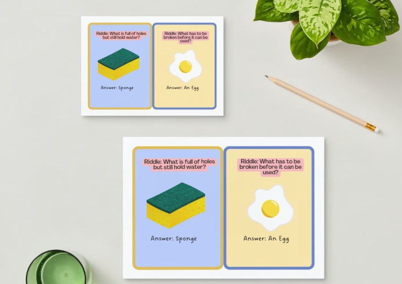 Riddles Flash Cards for Kids: Fun Learning, Montessori (PDF) - Etsy