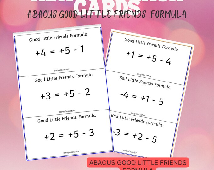 Abacus Formula Flashcards, Math Flashcards, Abacus Formula Cards, Good ...
