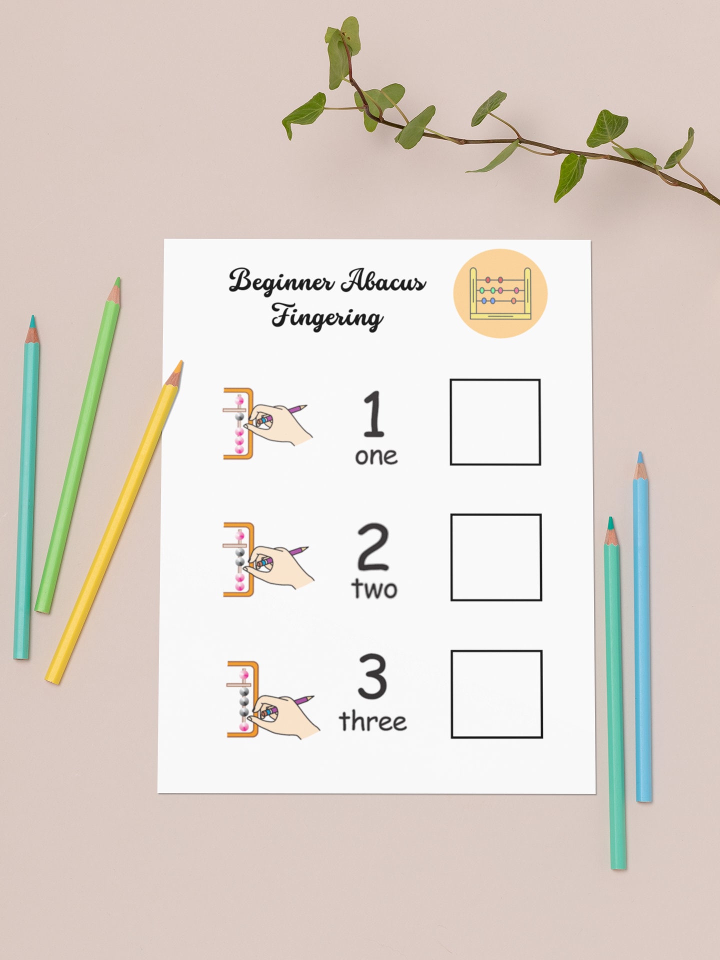 Learn Math Using Abacus, Beginner Abacus Worksheet, Math Worksheet ...