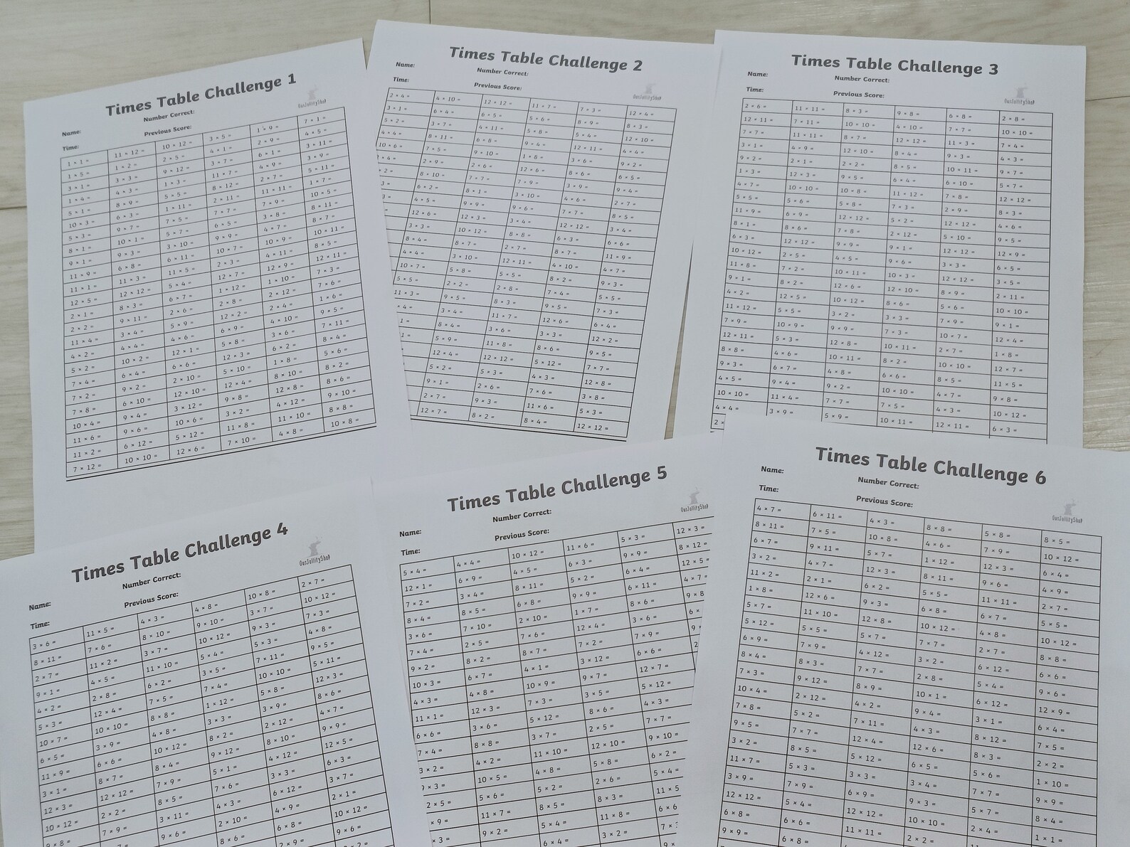 Times Table Challenge, Multiplication Printable, Multiplication ...