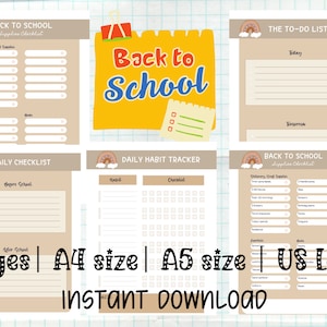 Back to School Checklists, Printable Checklists, Kids Daily Checklists ...