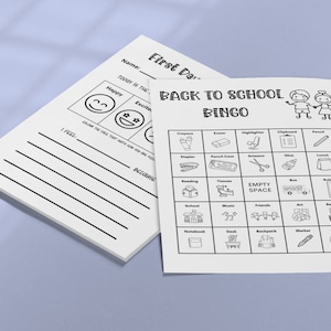 Back to School Printable Activities, Back to School Bingo, First Week ...