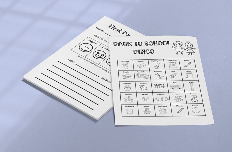 Back to School Printable Activities, Back to School Bingo, First Week ...