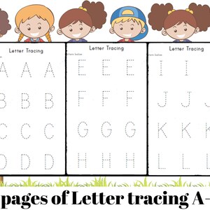 Preschool 3 in 1 Worksheets, Alphabet Letter Tracing Worksheet, Numbers ...