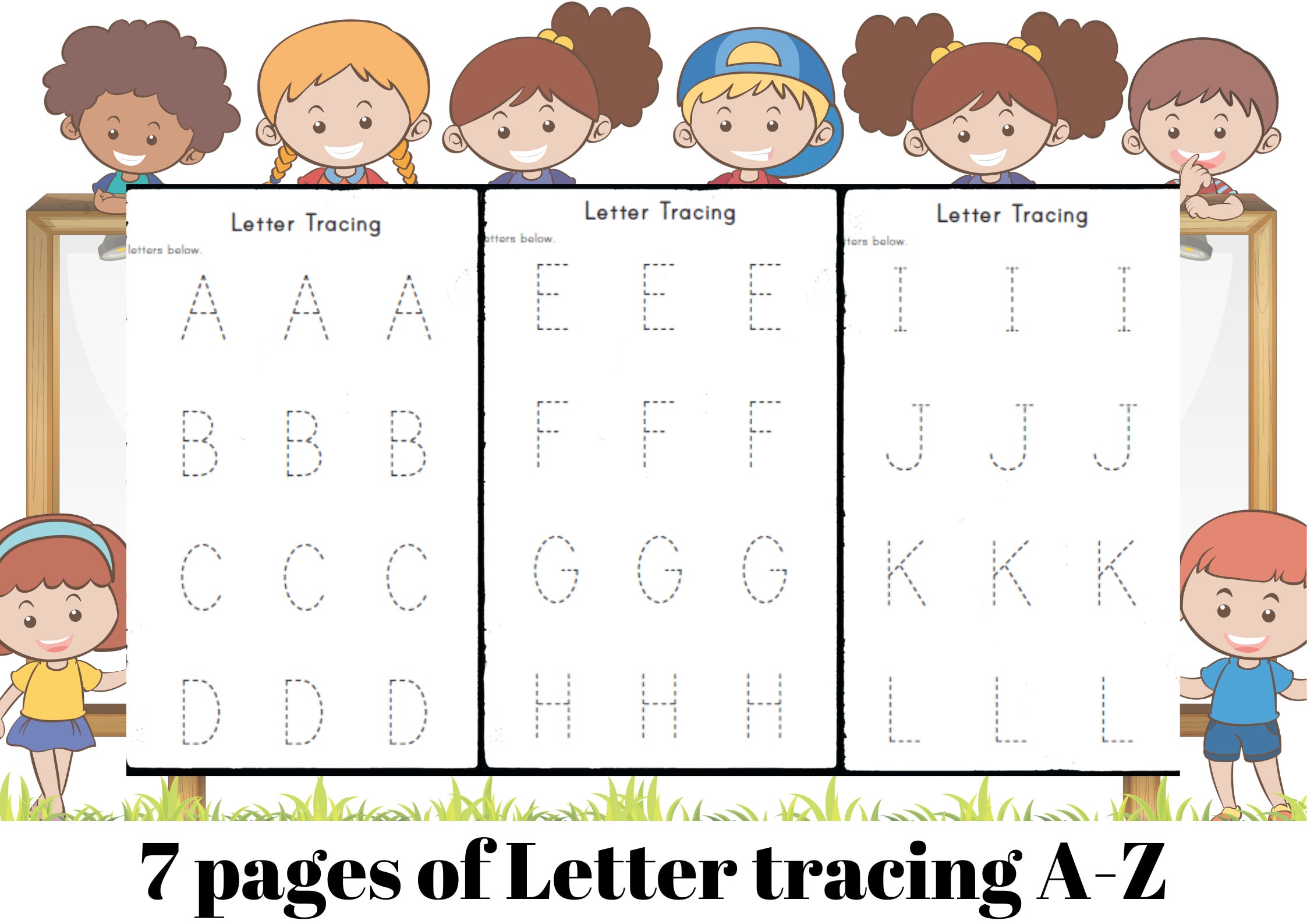 Preschool 3 in 1 Worksheets, Alphabet Letter Tracing Worksheet, Numbers ...
