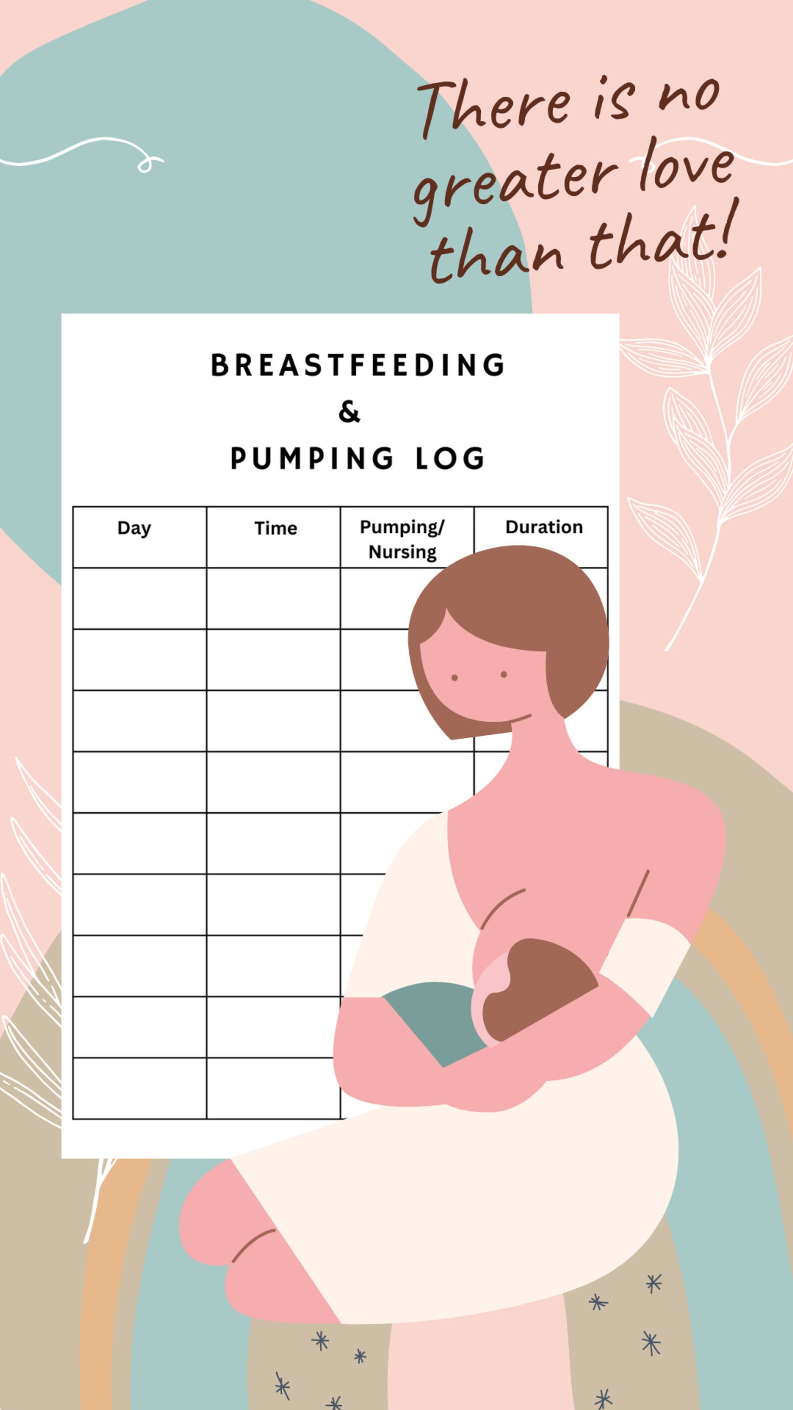 Minimalist Breastfeeding Log, Baby Log Instant Download Printable, Baby ...