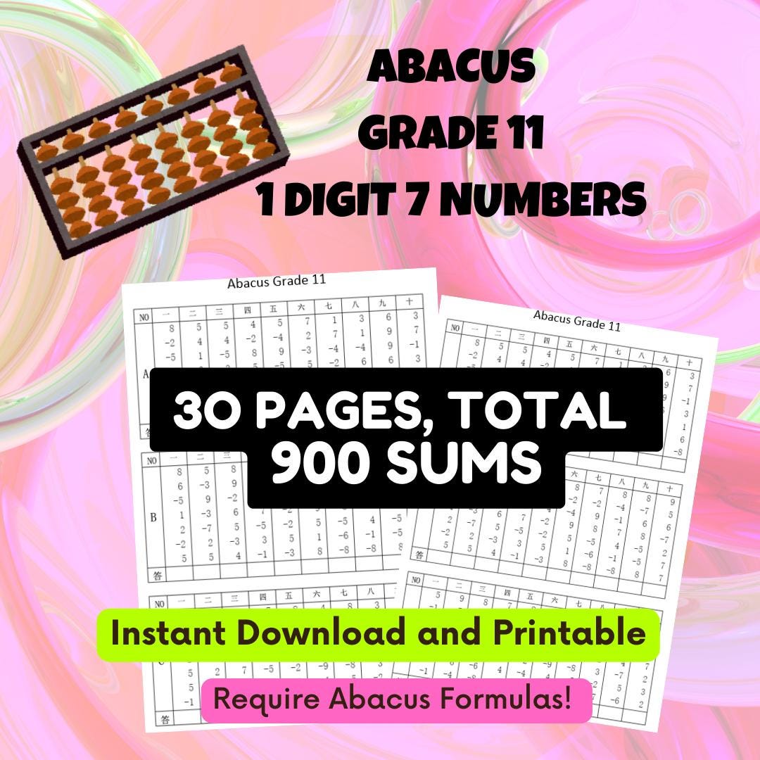 Abacus Grade 11 Beginner, Soroban Math, Abacus Formula, Abacus Learning ...