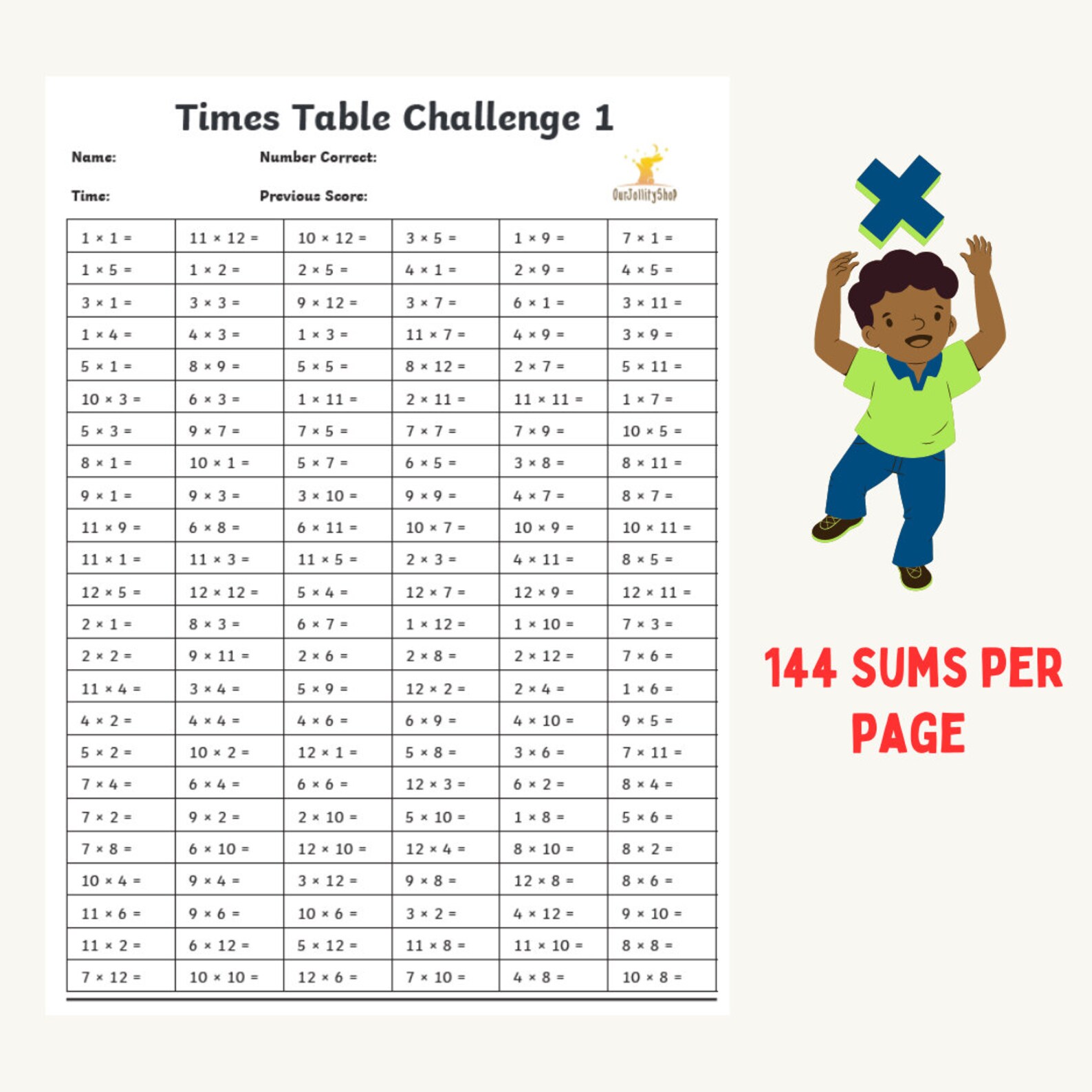 Times Table Challenge, Multiplication Printable, Multiplication ...