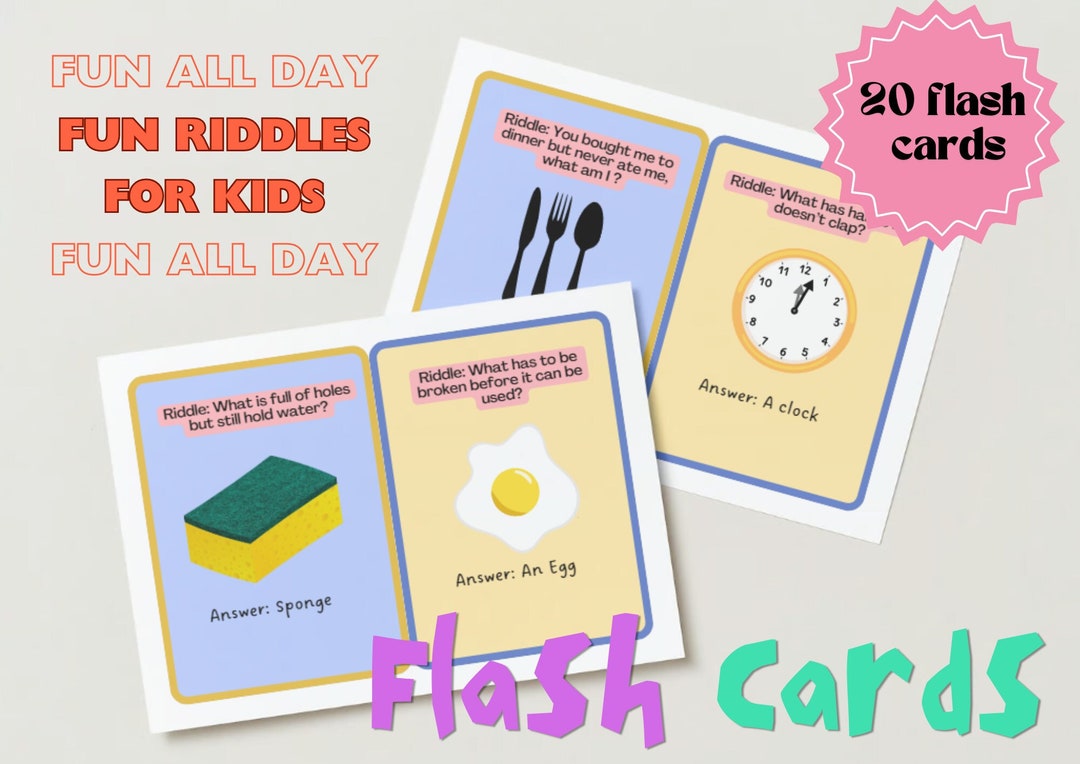 Riddles Flash Cards for Kids, A Riddle a Day, 20 Riddles on the Go ...