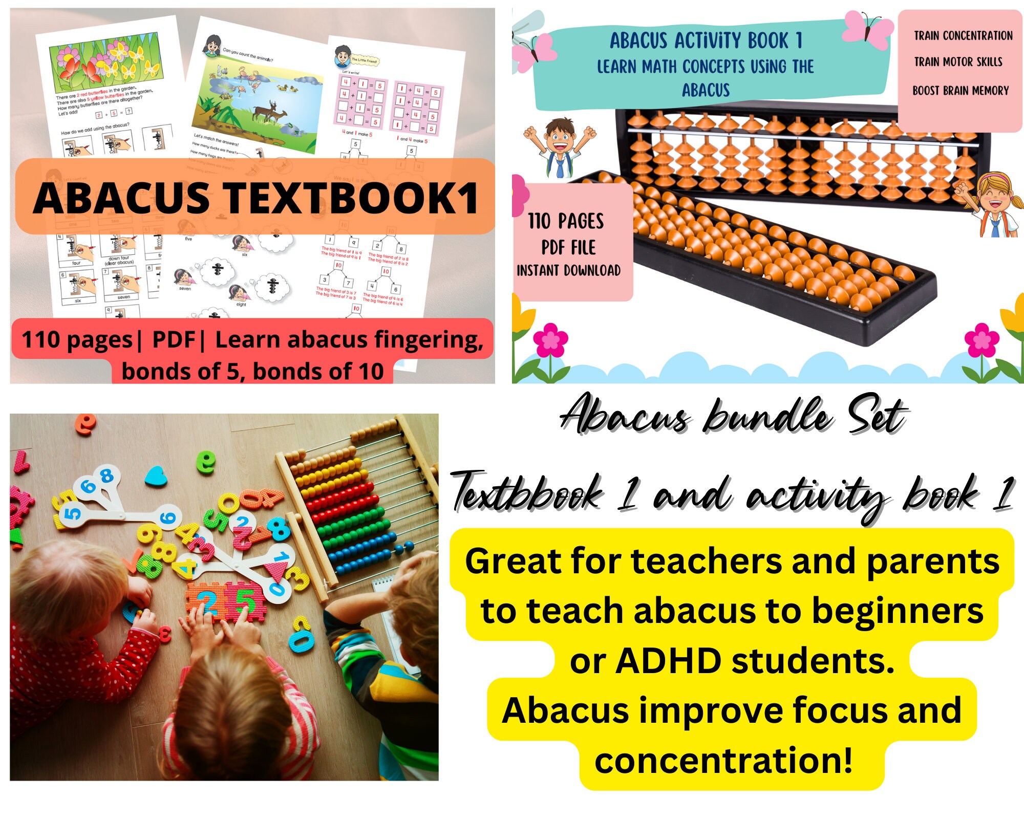 Ultimate Abacus Math Bundle Set,abacus Activity Book, Preschool Math ...