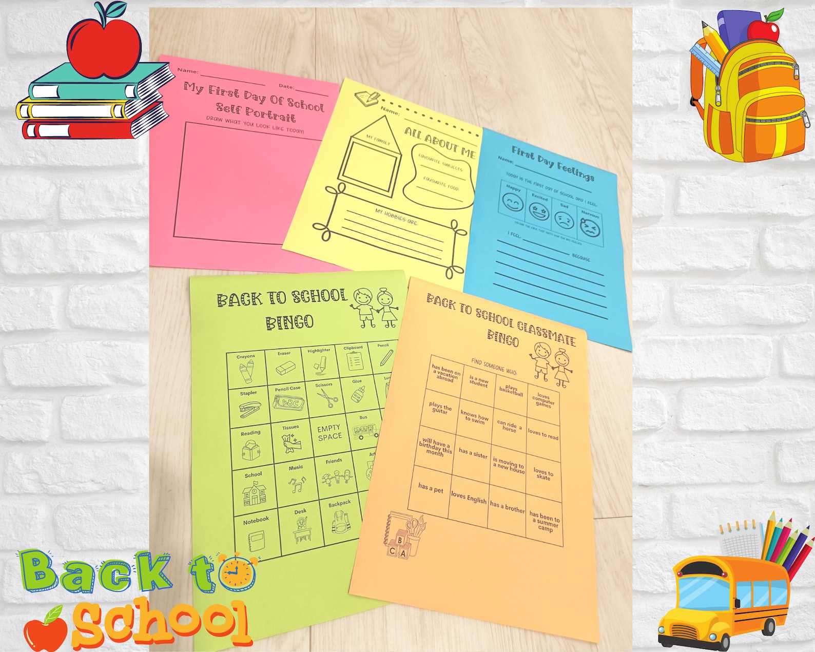 Back to School Printable Activities, Back to School Bingo, First Week ...