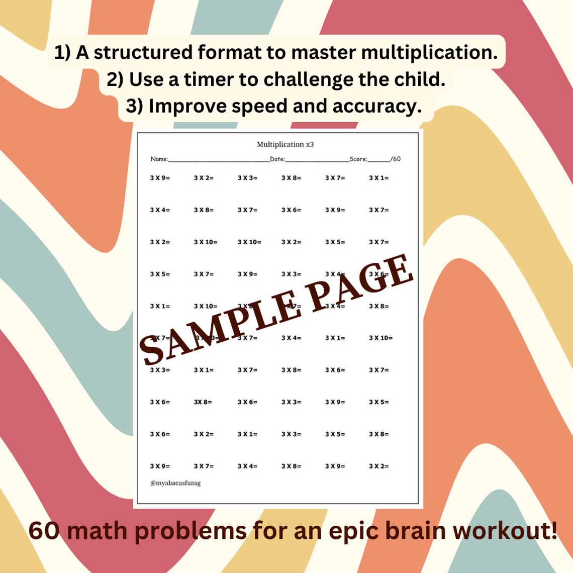 Multiplication Drills, Math Worksheets, Multiplication Facts, Timed ...