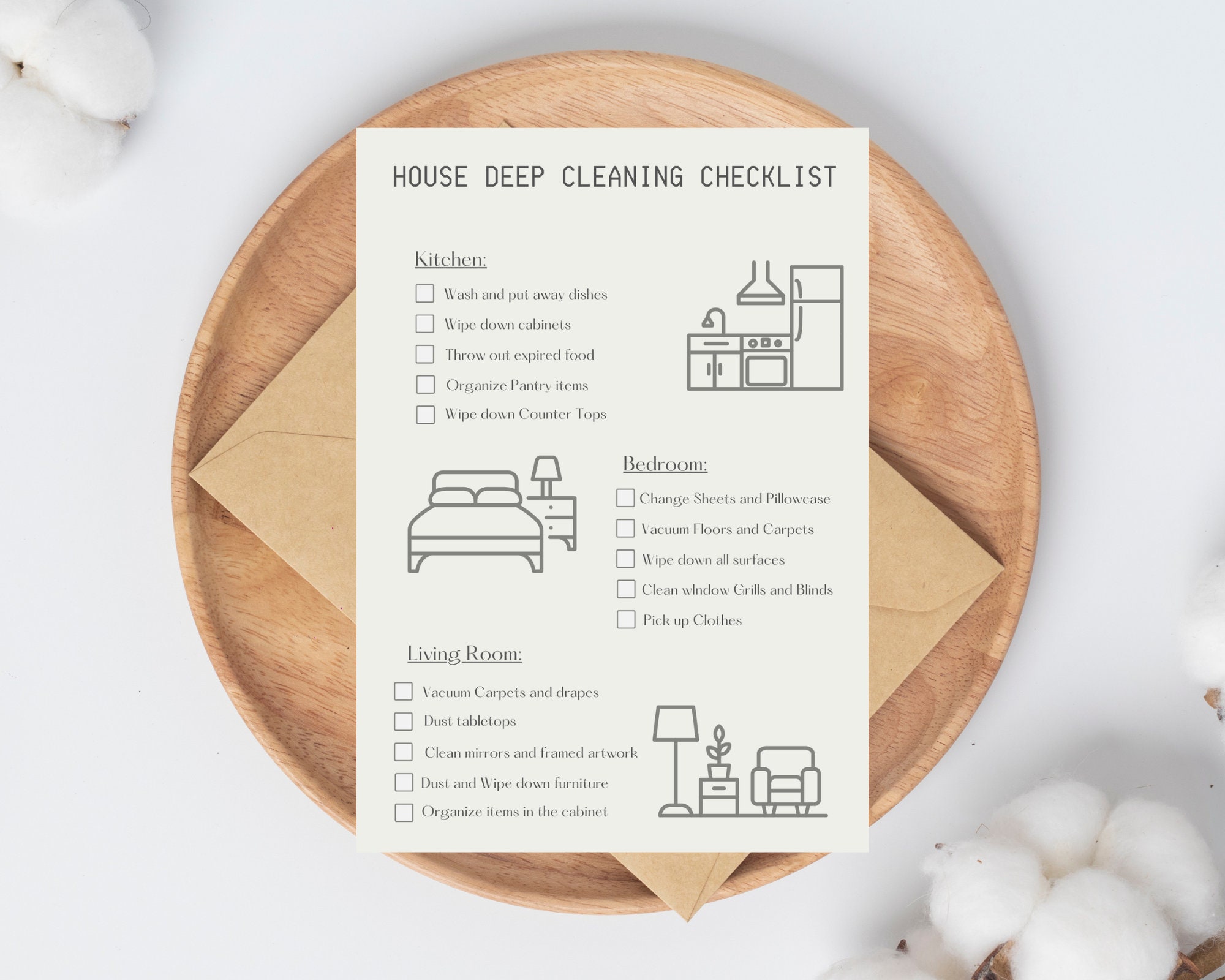 Minimalist 2 in 1 Cleaning Schedule Planner Cleaning Checklist Cleaning ...