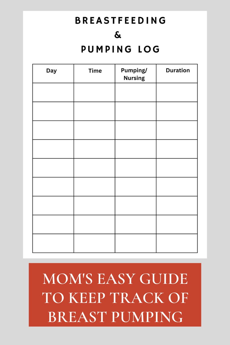 Minimalist Breastfeeding Log, Baby Log Instant Download Printable, Baby ...