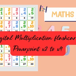 Multiplication Digital Flash Card, Math Powerpoint, Timestable ...
